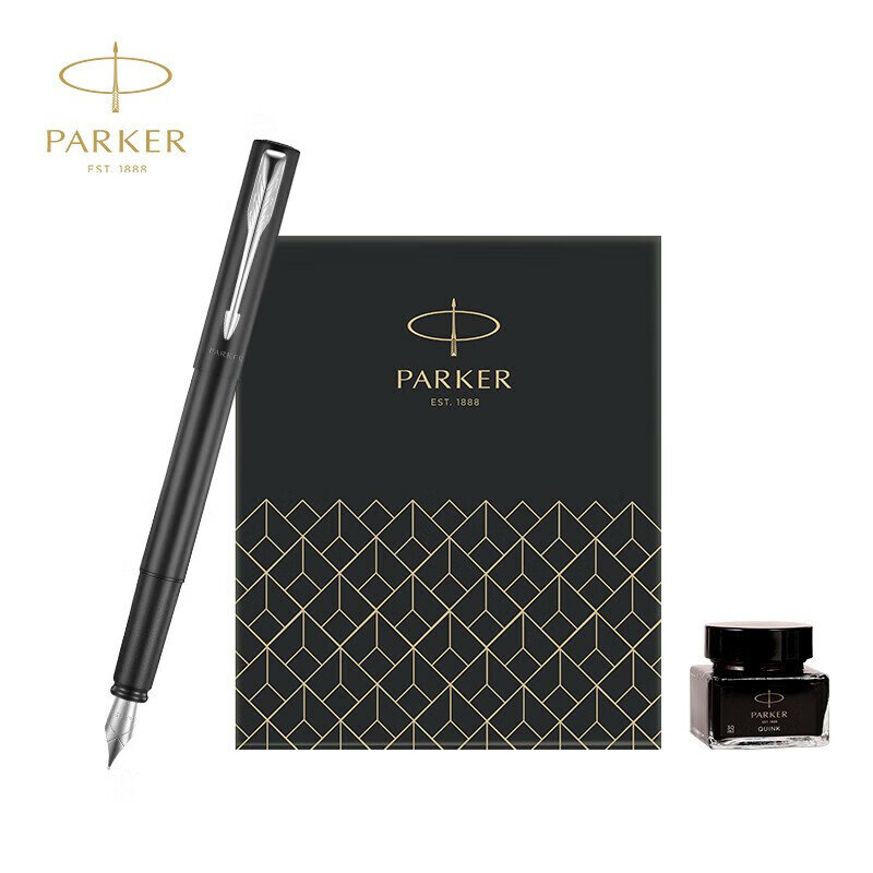 Parker Fountain Pen, Signature Pen, Business Gift, Birthday Gift for Men And Women, Women's Day Gift, IM XL Classic Black And White Clip Fountain Pen, Dark Gray Mini Fountain Pen Gift Box