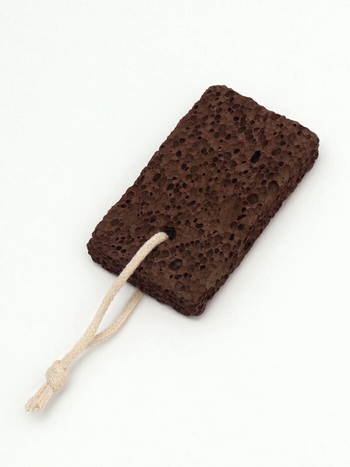 Натуральная пемза для педикюра , натуральная , с подвесом , 10 х 6 см , цвет коричневый