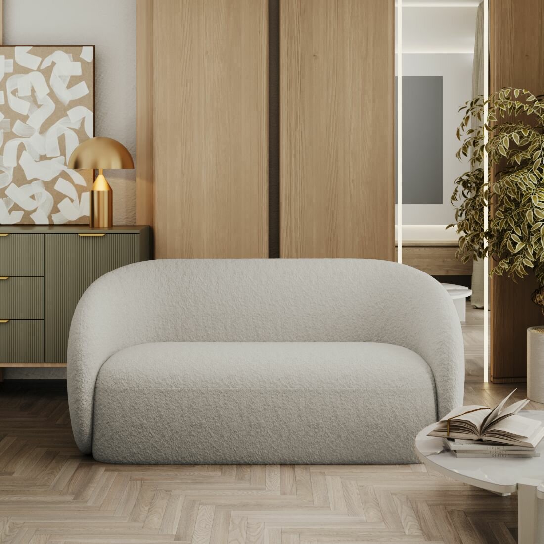 Диван в современном стиле ZAFFIRO прямой 142 см BRAVO ARBEN цвет DOVE