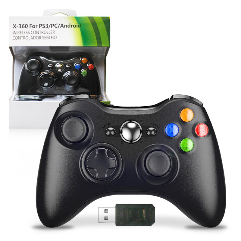 Беспроводной геймпад 2.4G в стиле Xbox 360 для Xbox 360, ПК, Android и P3 - черный