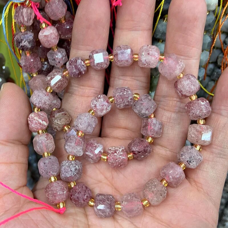 Бусины Furiosa натуральный клубничный кварц 15 дюймов Strawberry Quartz