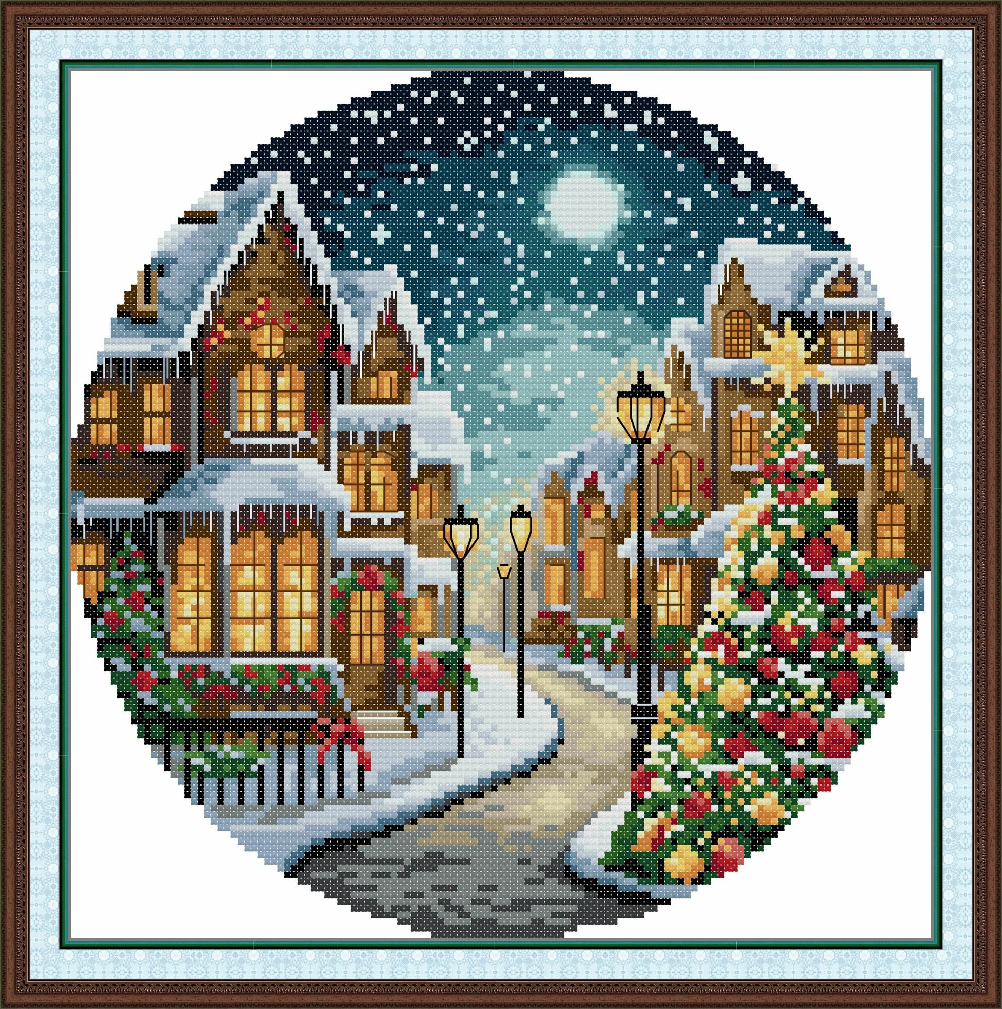 NKFвышивка крестом наборы, Схема на 11CT "Рождественская ночь",39*39CM