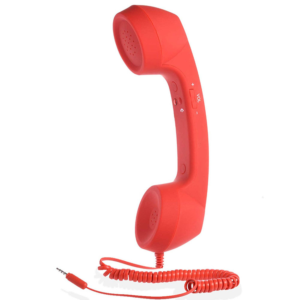 Ретро классическая телефонная трубка с разъемом 3,5 мм и мини-микрофоном, совместимая со смартфоном, проводная, винтажный стиль