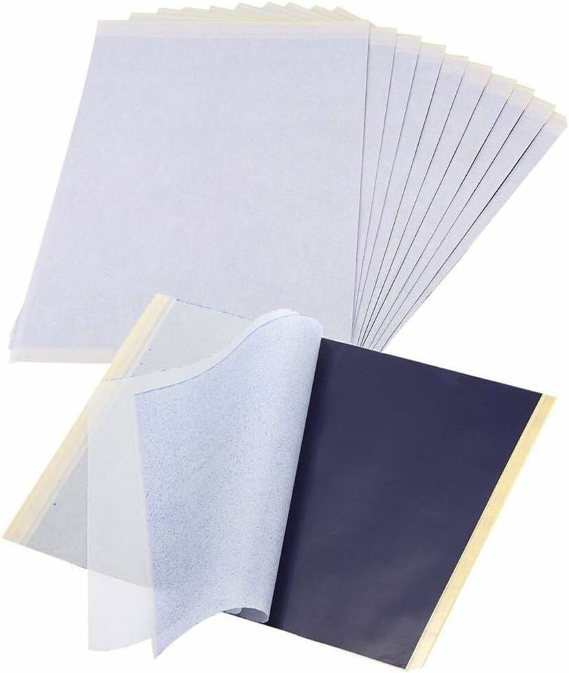 100 листов бумаги для переноса татуировок, трафаретная калька для татуировок, копировальная бумага формата А4, графитовая бумага для татуировок, фольга для переноса татуировок