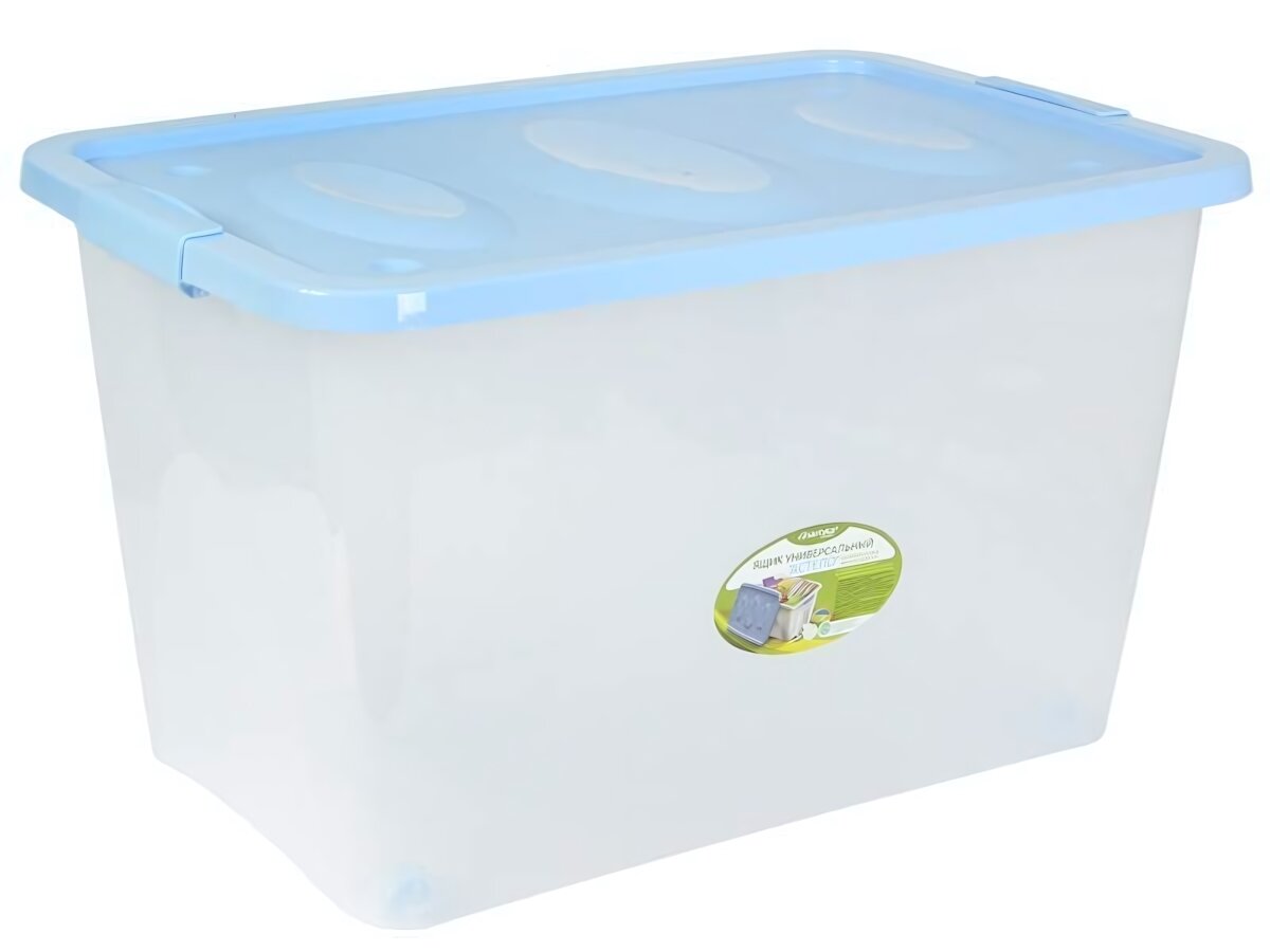 Ящик для хранения 60x40x36см, объем 57л, пластик, колесики, защищает от пыли