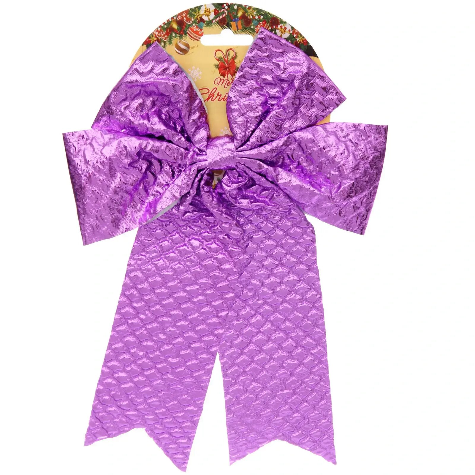 Бант на ёлку «Волшебный день» 24х32 см, фиолетовый, текстильный, для подарков