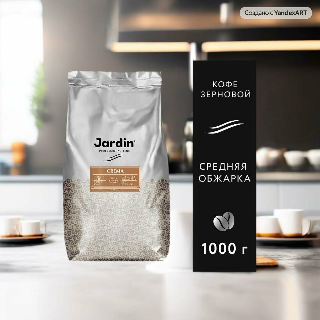 Кофе в зернах Jardin Crema Жардин крема, арабика/робуста, 1кг