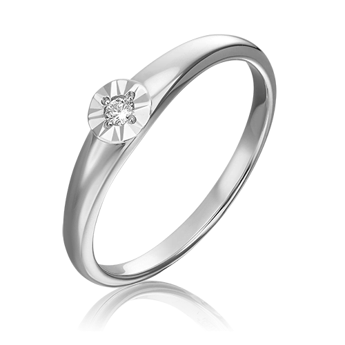 Кольцо, белое золото, 585 проба, бриллиант