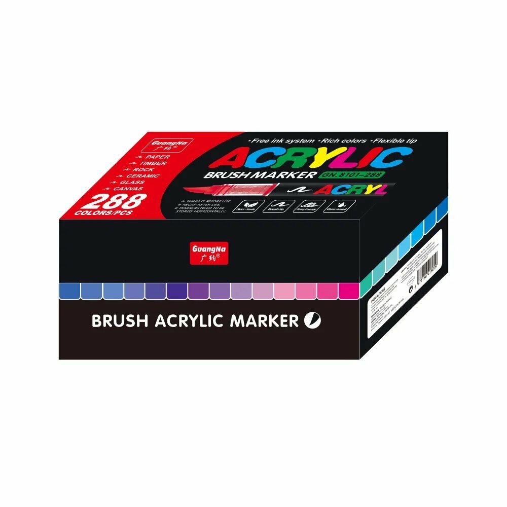 GuangNa Маркер Акриловый, 288 шт. для граффити, для декорирования