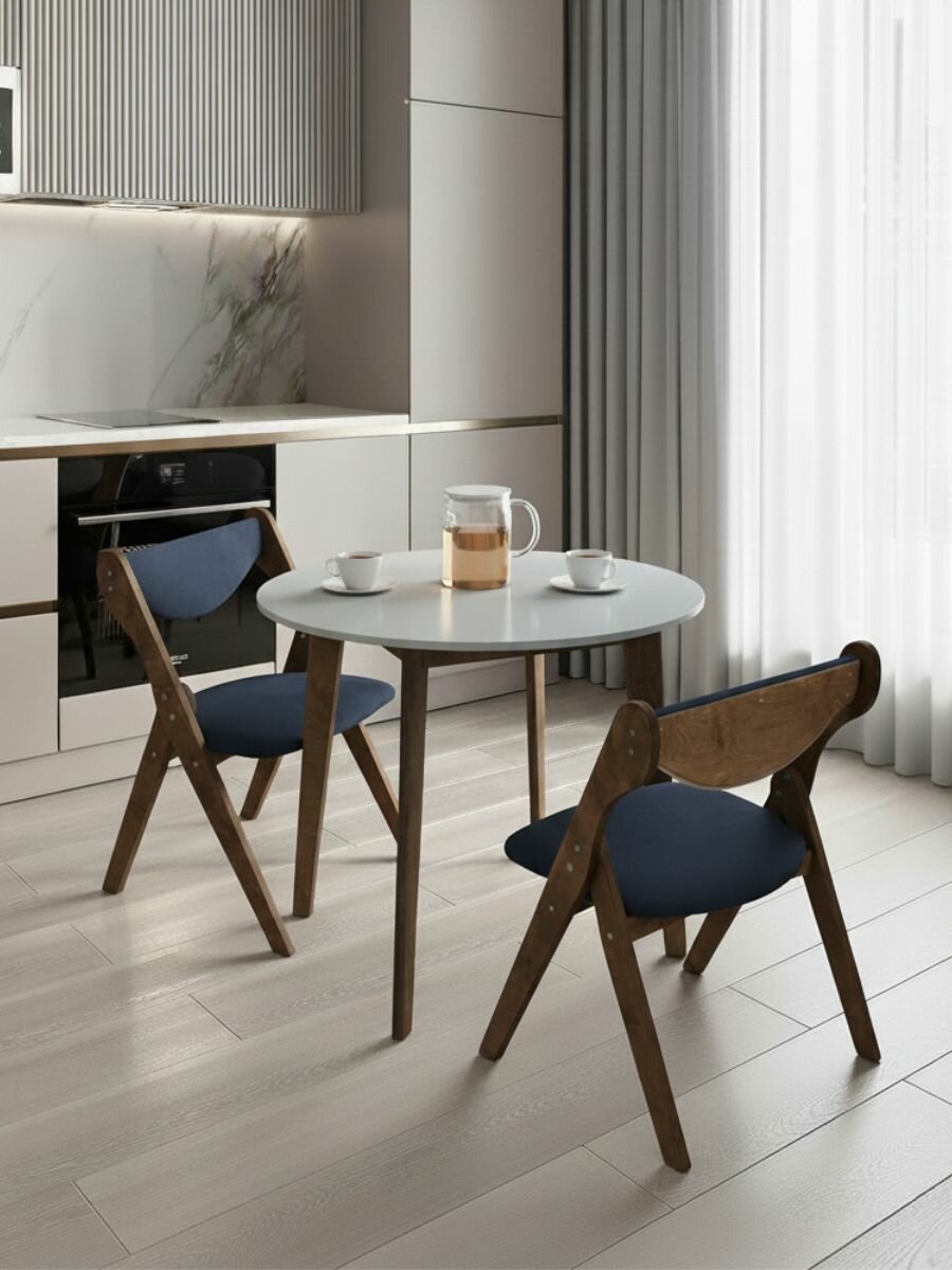 Набор стульев для кухни и гостиной со спинкой мягкие, деревянные кресла / 2 штуки