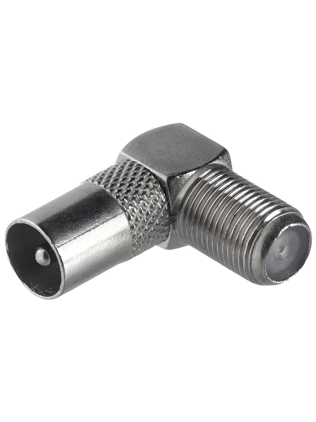 Переходник TVштекер - Fгнездо угловой, цинк, NETKO Optima 5 шт.