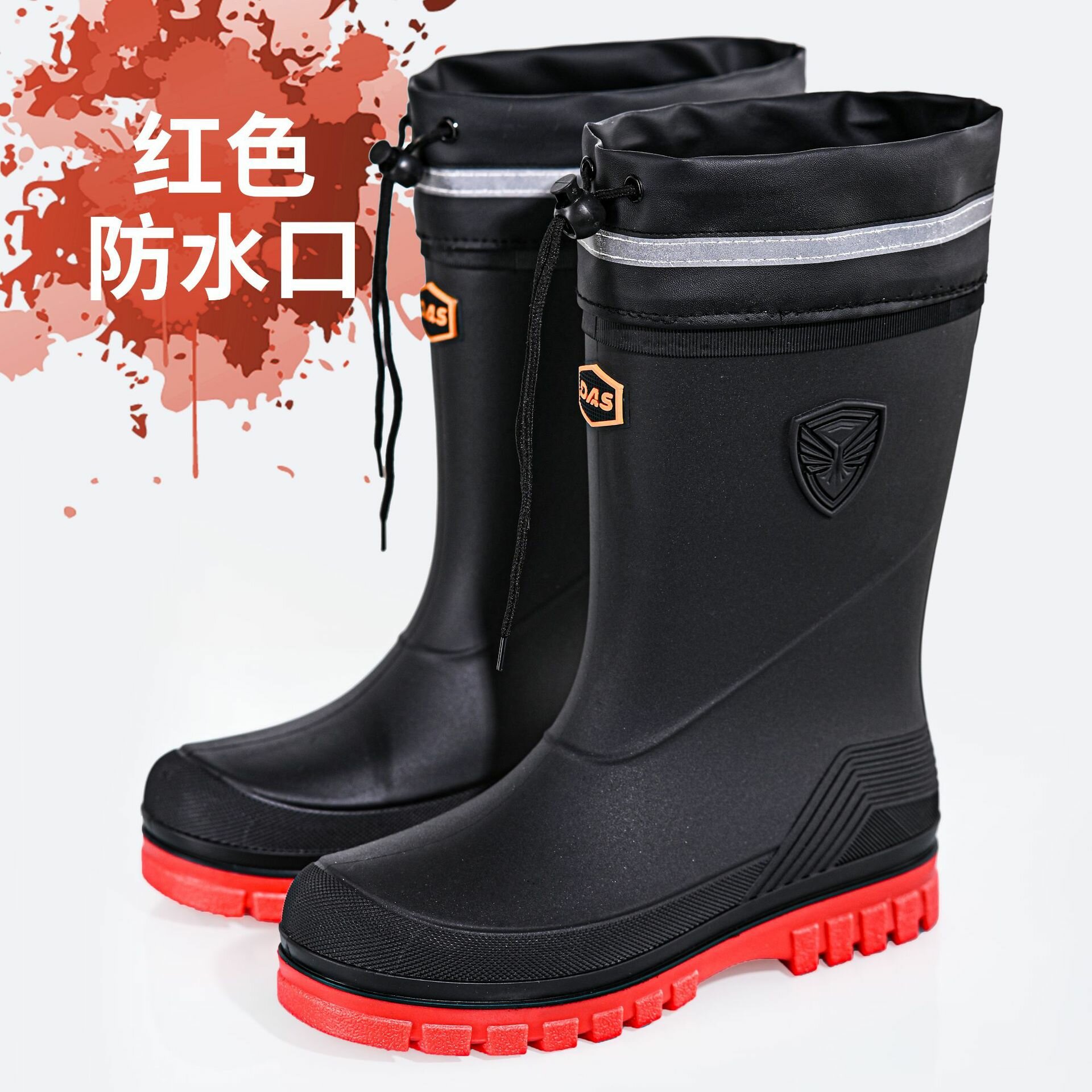 Новинка 2025 года: водонепроницаемые резиновые ботинки в японском и корейском стиле, модная обувь для плавания, нескользящие мужские резиновые сапоги до середины голени с флисовой подкладкой