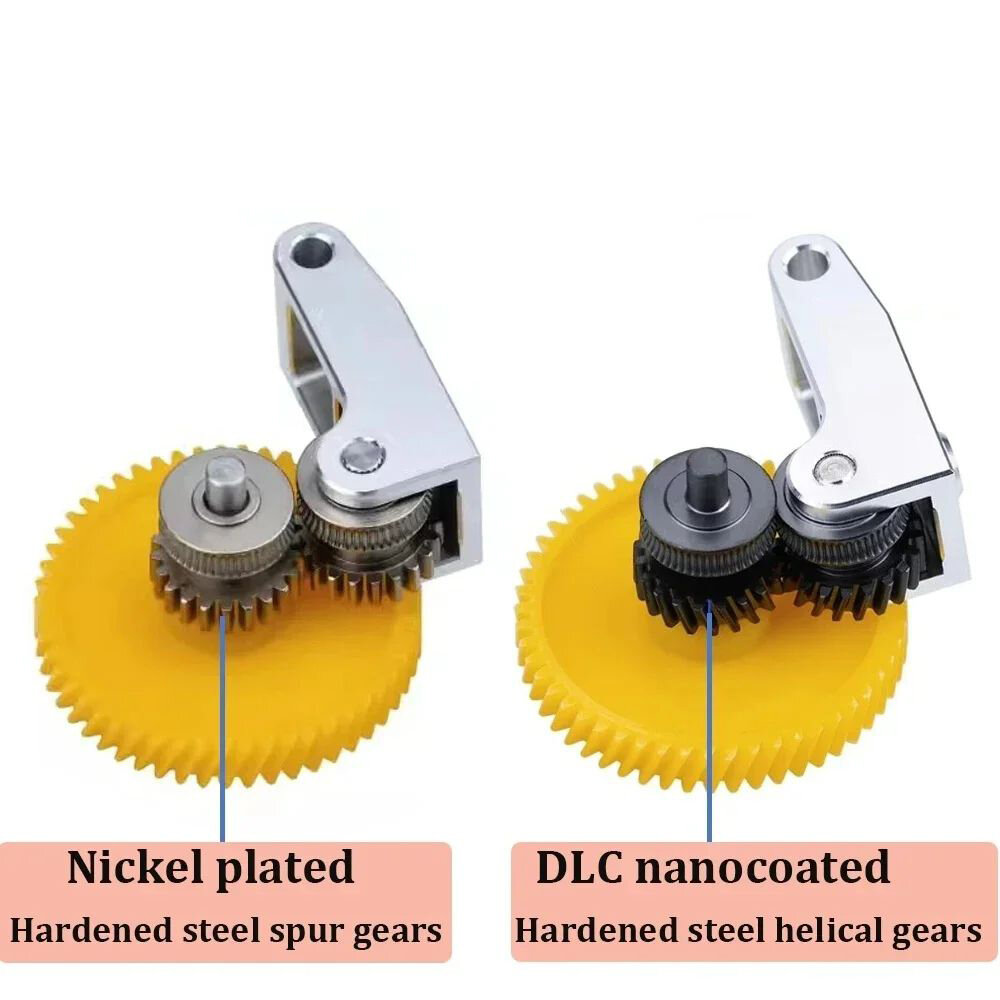 Модернизированный закаленный стальной экструдер с шестернями для 3D-принтера Bambu Lab P1S P1P X1 Carbon X1C с никелированным покрытием, устойчивым к износу