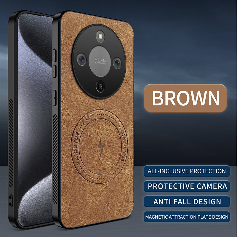 Чехол для Honor X9D / Хонор X9d Роскошная модная кожа, , MagSafe, антиударный Защитная оболочка