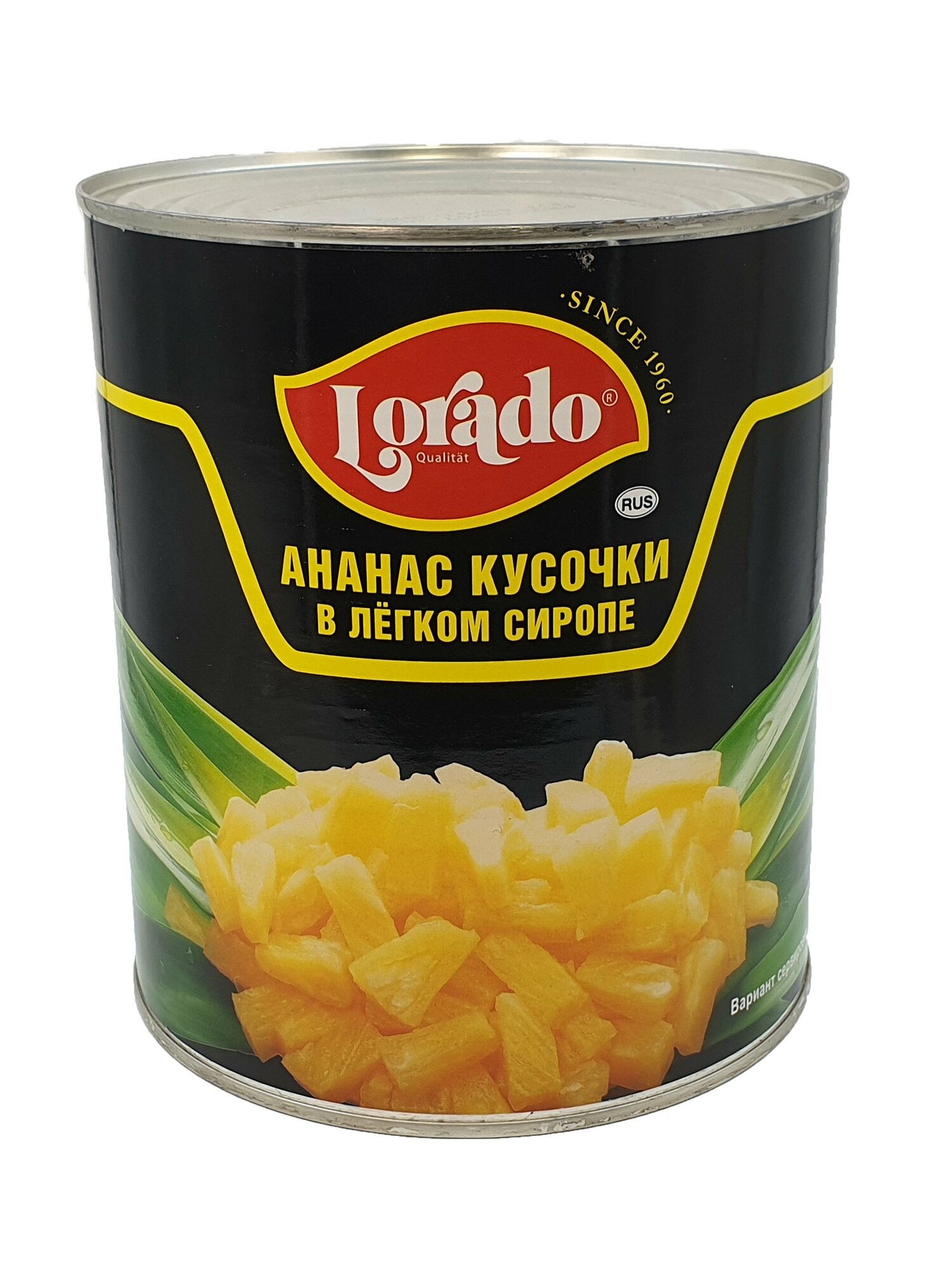 Ананасы в сиропе "LORADO" кусочками в большой банке, Таиланд, 3100 мл