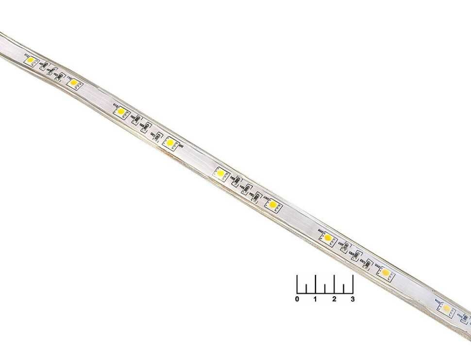 Светодиодная лента 220V белая 1м 14*7мм водонепроницаемая 5050 7.2W 4200K S10V07ESB
