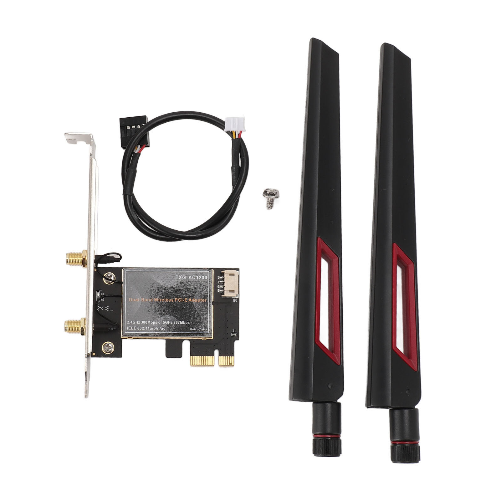 Сетевой адаптер 1435ac 867 Мбит/с Bluetooth 4.1 PCIEx1 с двойной антенной для Windows 7, 8, 10, антенна 10 дБ