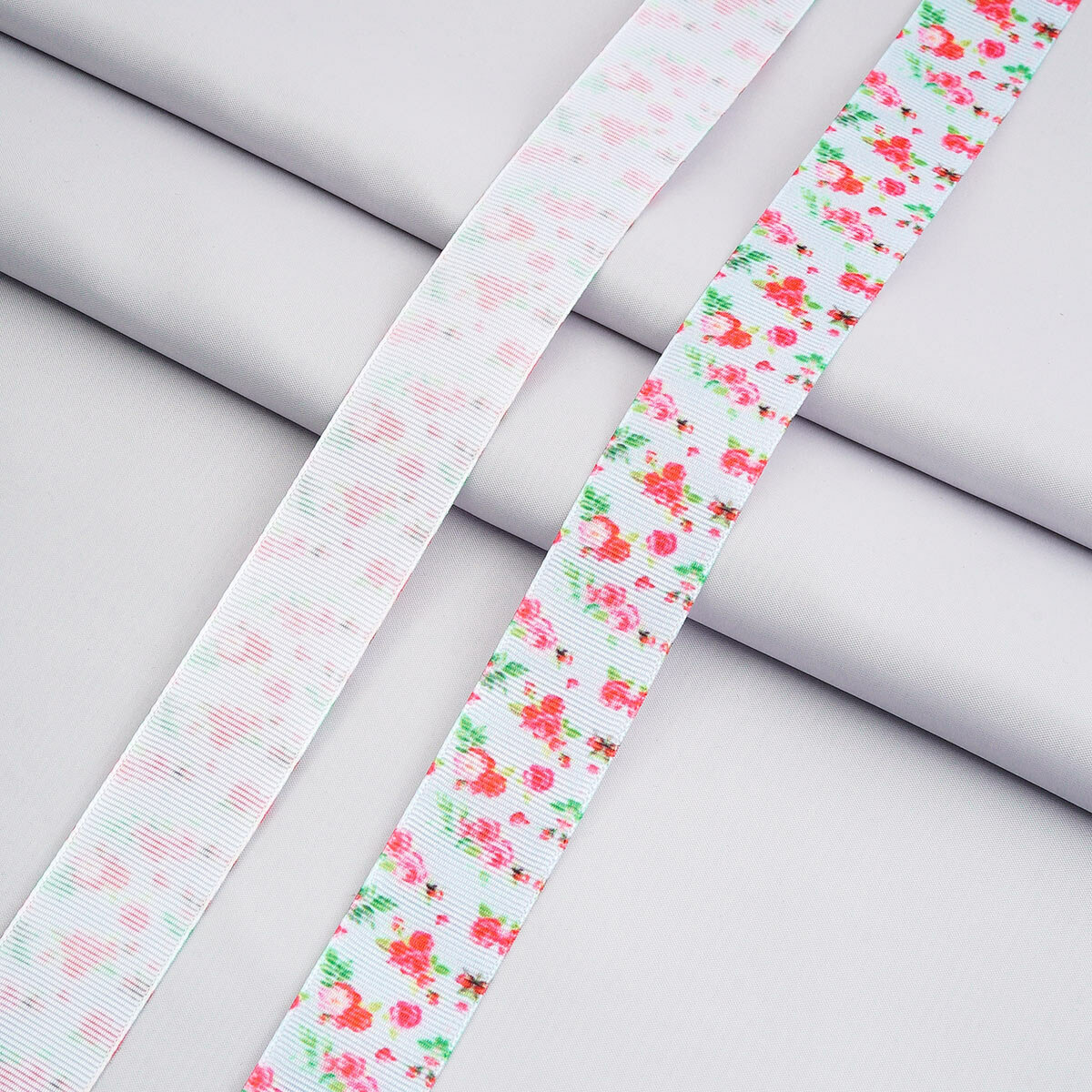 Лента декоративная, упаковочная, репсовая, 5 см х 22,5 м, разноцветная с узором