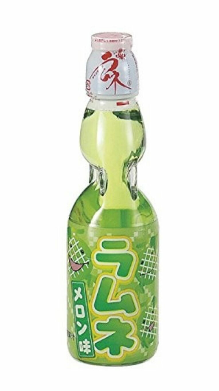 Напиток газированный Ramune "Дыня", стеклянная бутылка с шариком, 0,2л х 6шт