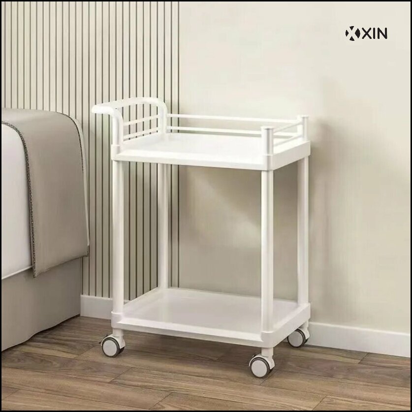 Столик манипуляционный, ABS-пластик, многослойное хранение, 48x32,5x76 см, белый