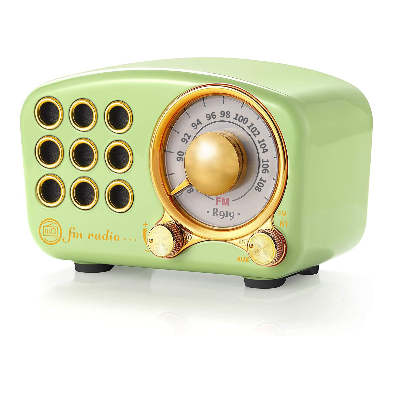 Bluetooth-колонка vintage old classic style с усиленным басом и громким объемом, Bluetooth 5.0, беспроводное соединение, слот для TF-карты и MP3-плеер, синий цвет, размер 4.6 x 2.7 x 2 дюйма, 87-108 МГц, время воспроизведения 9 часов, в комплект