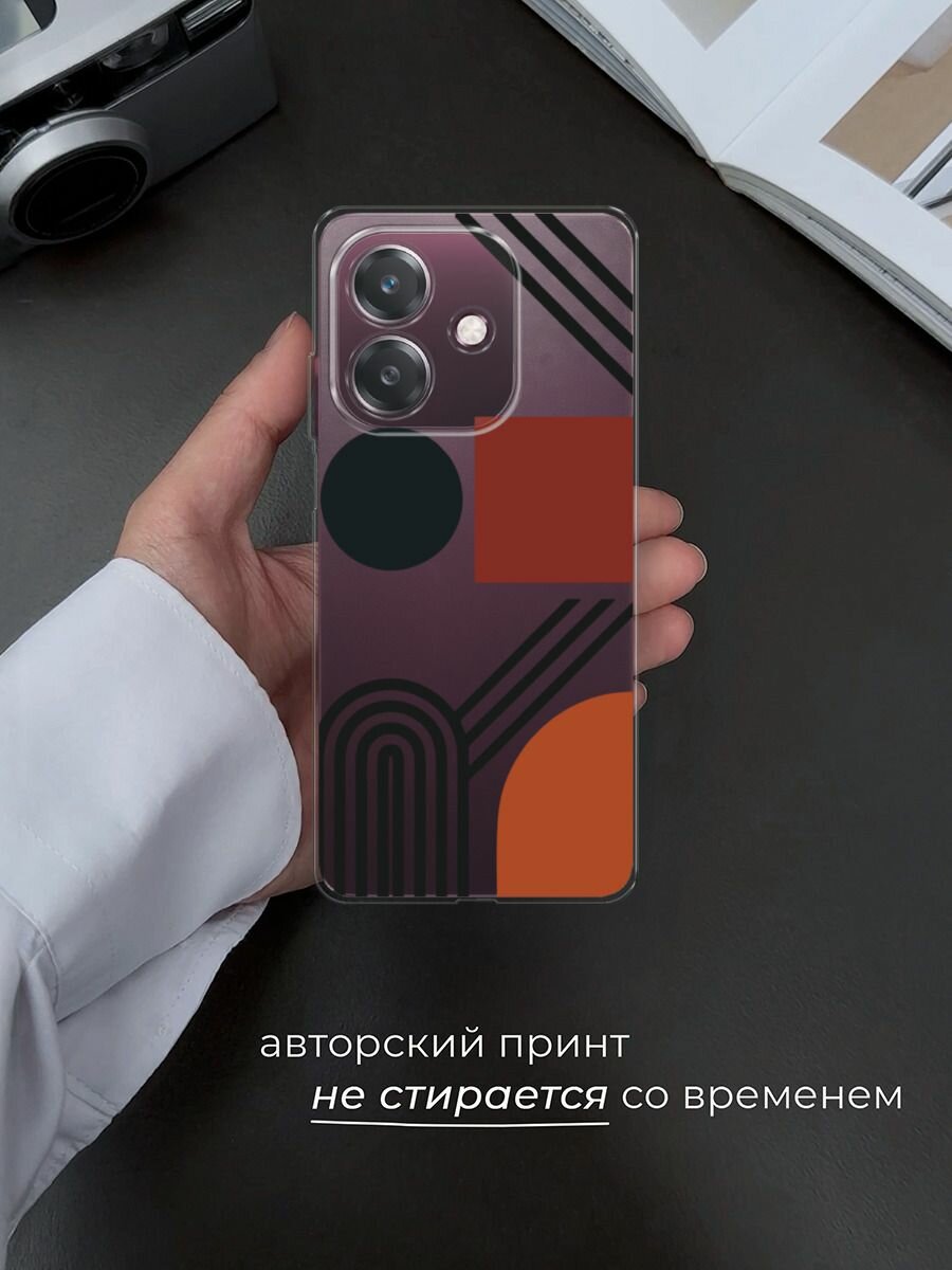 Чехол на Oppo A3/A3x / Оппо А3/A3x с принтом Абстрактная композиция, прозрачный — фото 1