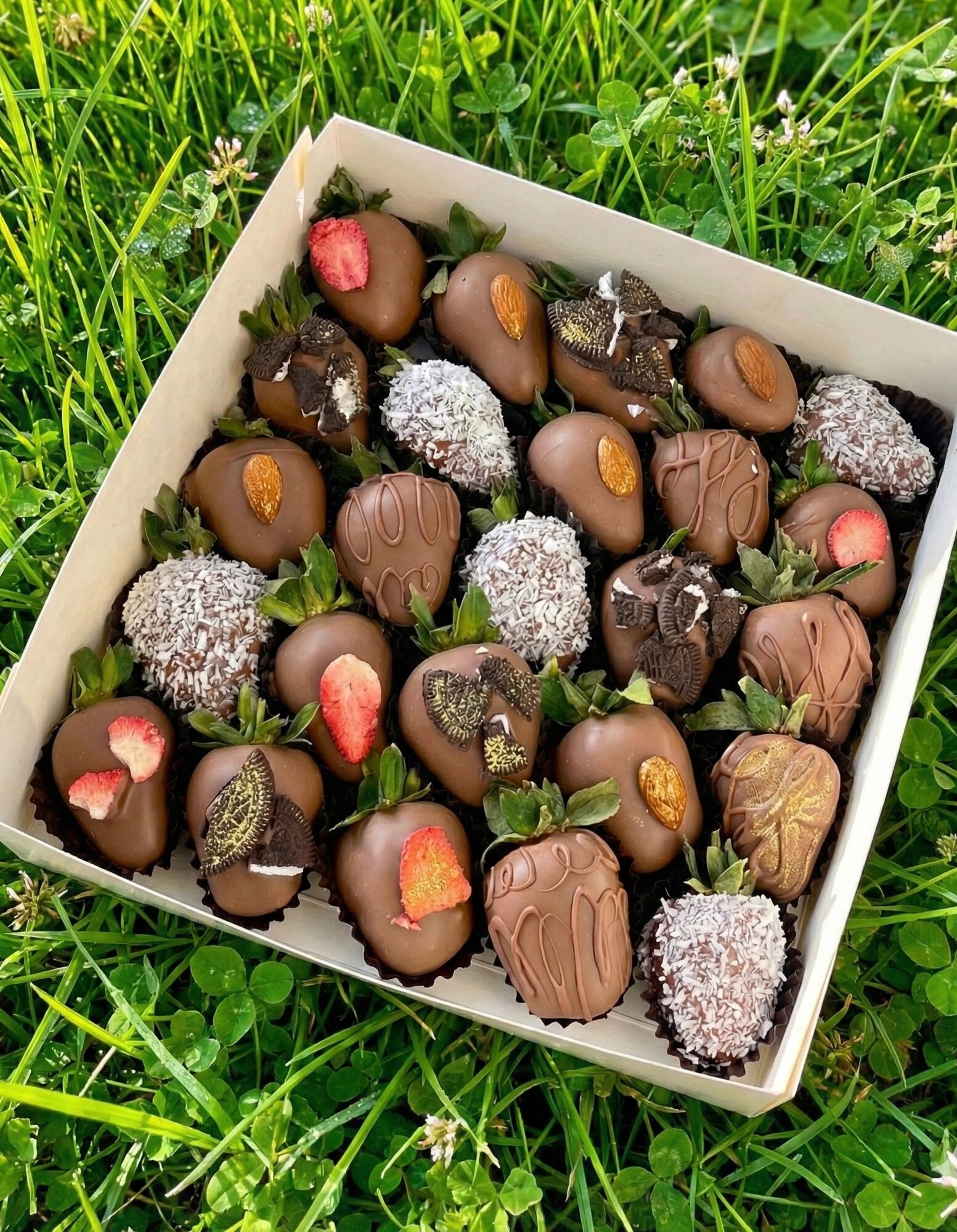 Клубника в Бельгийском шоколаде с печеньем Oreo 25 шт. с кокосовой стружкой