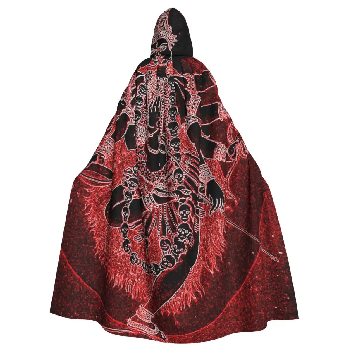 Космическая Кали Ма-индуистская богиня разрушения, длинный плащ с капюшоном, средневековый костюм ведьмы, накидка для косплея, Хэллоуин, вечеринка, унисекс для взрослых