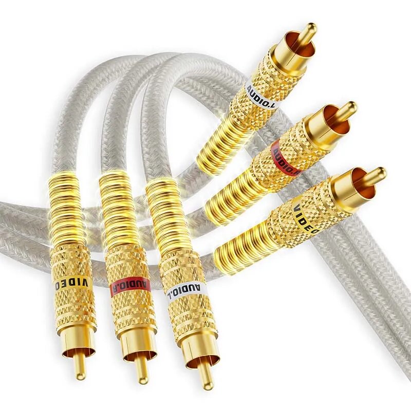 Композитный кабель 3RCA AV 3RCA на 3 RCA Audio(L/R) Стереоаудио AV-соединительный шнур для DVD-плеера Видеомагнитофона ТВ-проектора 1,5 м