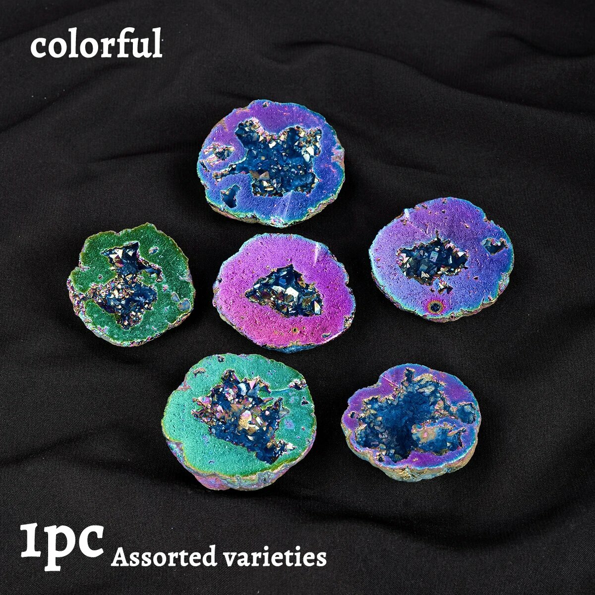 Кристалл агат Apengshi Фиолетовый, Colorful