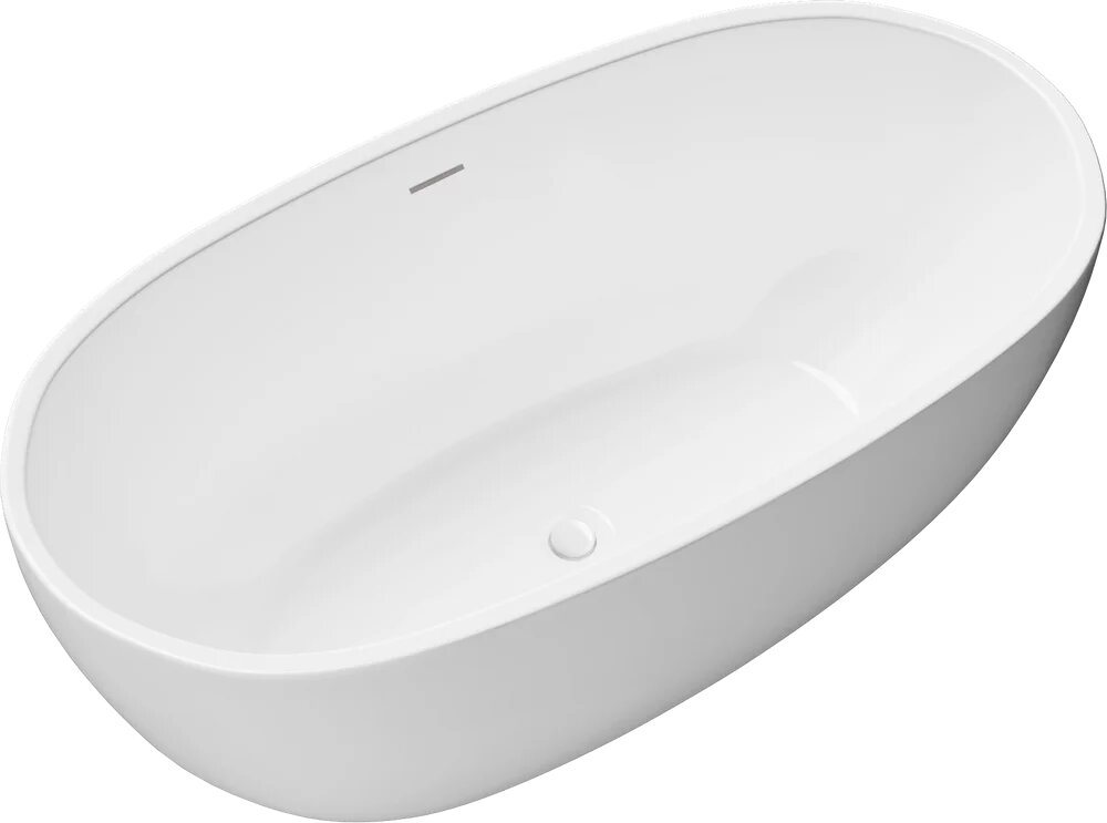 Акриловая ванна Grossman Classic GR-2403M 150x78, с каркасом, отдельностоящая, белая, матовая, овальная, антискользящее покрытие