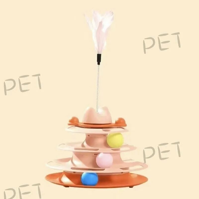 Пирамидка игра для кошки / Игрушки для животных башня, серый, пирамида для кошек