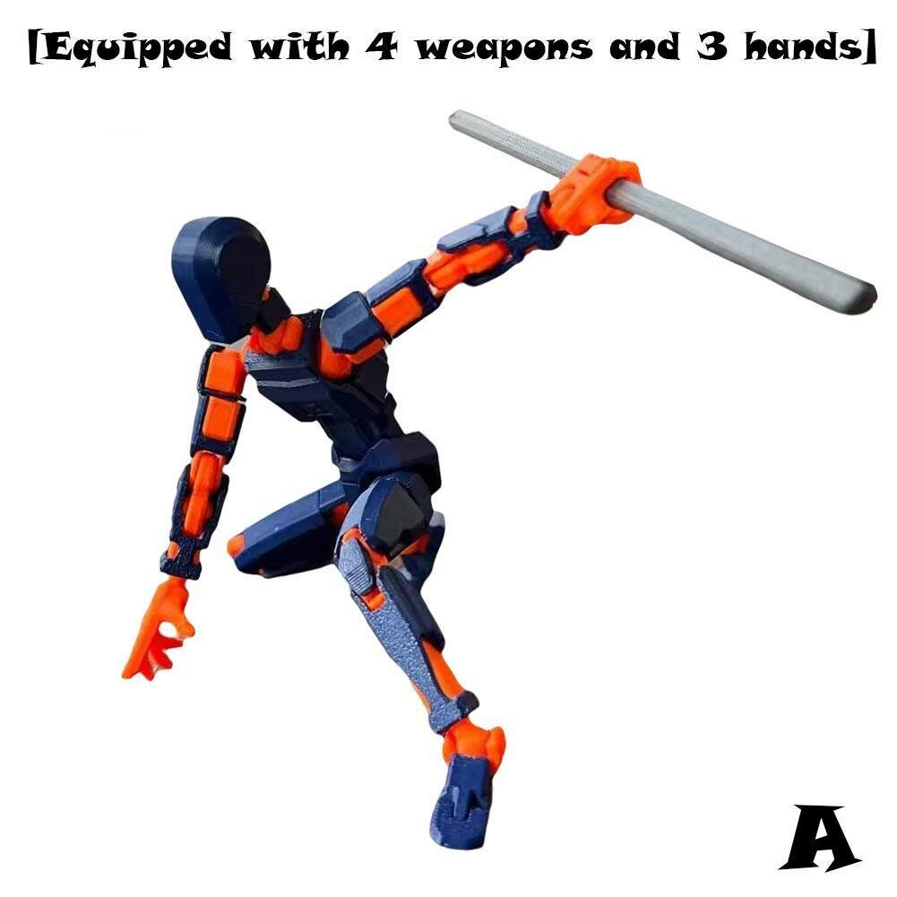 Крутой многосуставной игрушечный робот-сборщик, напечатанный на 3D-принтере, с тремя формами рук и четырьмя видами оружия