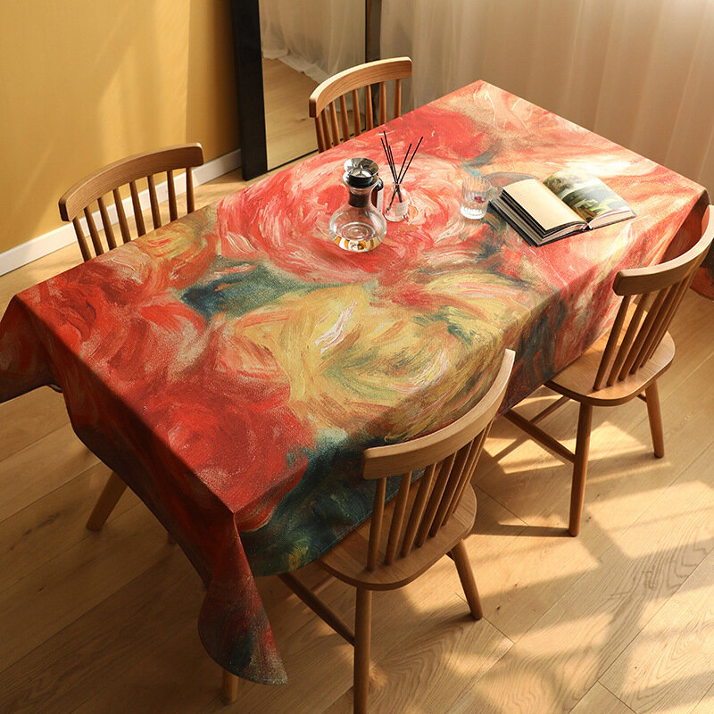 Ткань для обеденного стола, кофейного стола, мастерская живопись, цифровая печать, американский французский стиль, легкая роскошь, высококачественная сельская столовая скатерть
