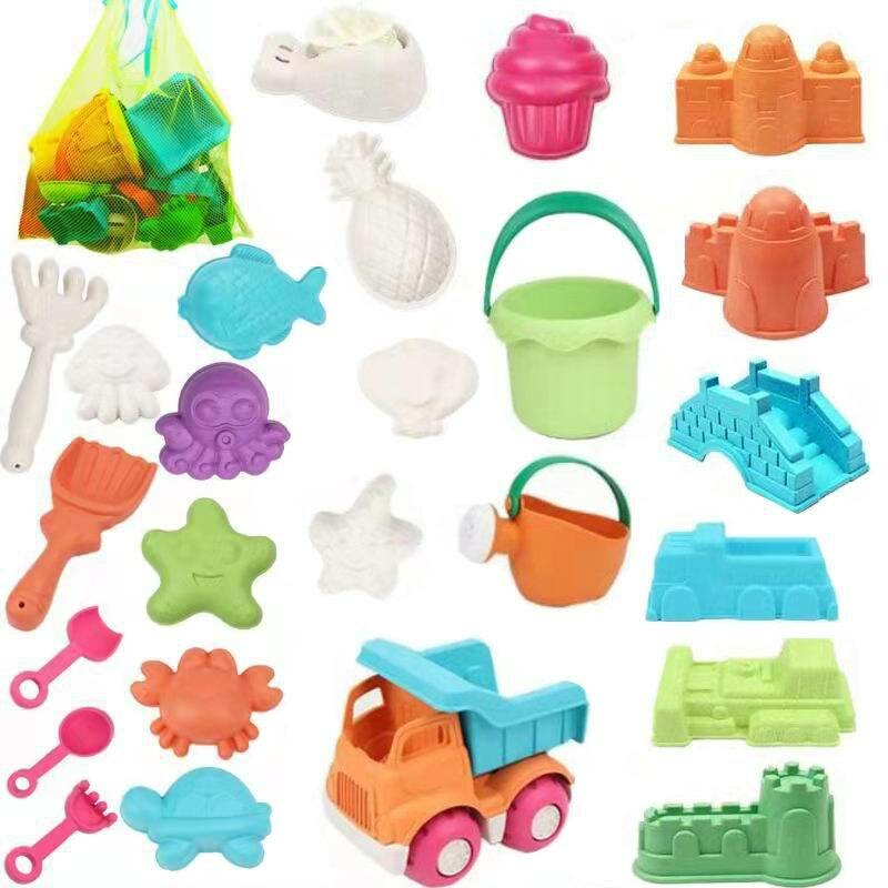 2026 Новейший набор игрушек для детей Amazon: песок для игр, песочный тележка, игрушка для пляжа из пшеничной соломы