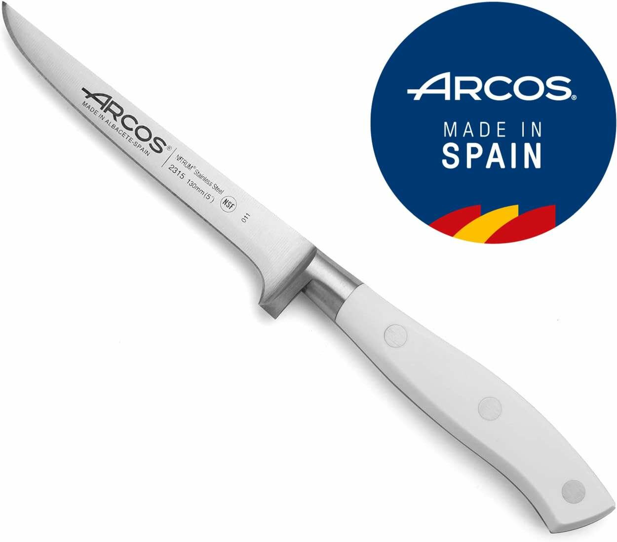 Нож для обвалки Arcos Riviera, пр-во Испания, профессиональный, кованный, лезвие 13 см, белый