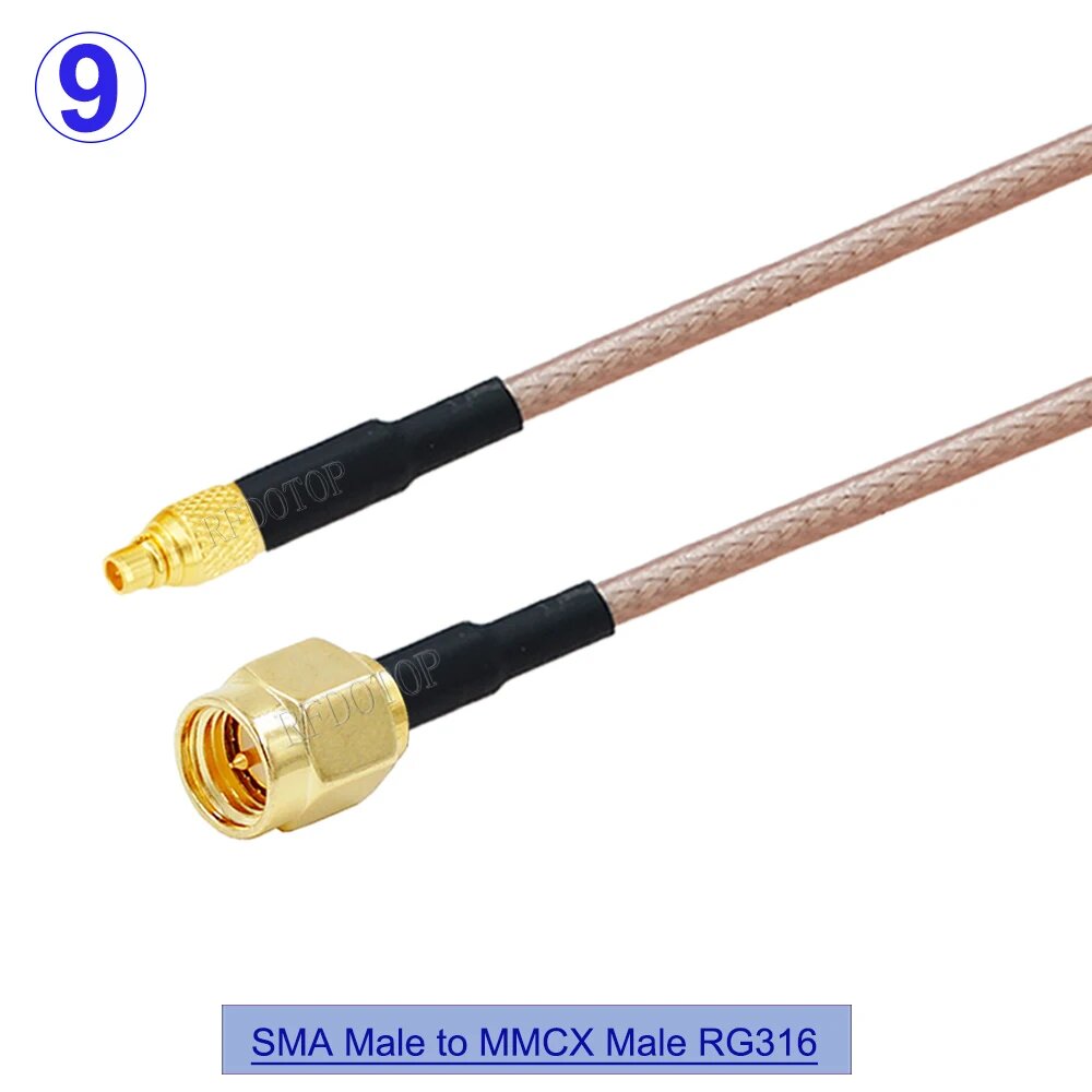 RG-316 коаксиальный кабель SMA-MMCX 7.5CM, SMA M to MMCX M