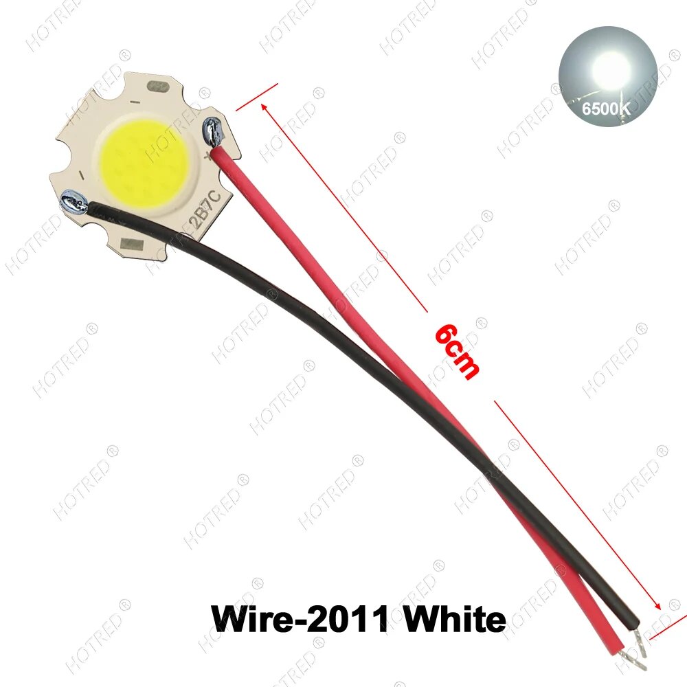 10 шт. COB светодиоды 3-12 Вт, 13/20/28 мм, холодный/теплый Белый, Wire-2011 White, 3W DC9-10V 250mA