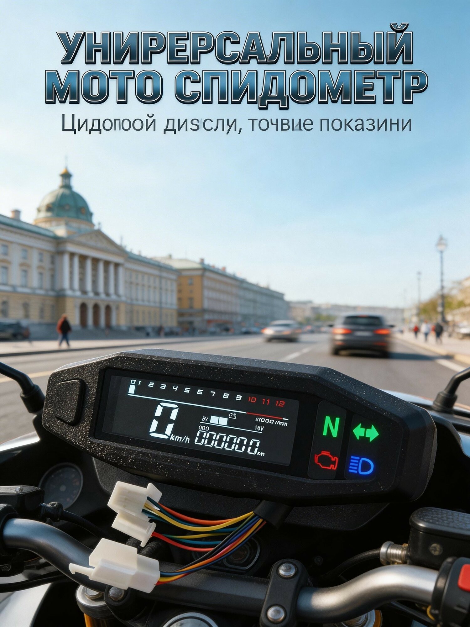 Спидометр мотоцикла и тахометр, универсальная цифровая приборная панель с датчиком уровня масла, указателями поворота и световым индикатором, до 199 км/ч