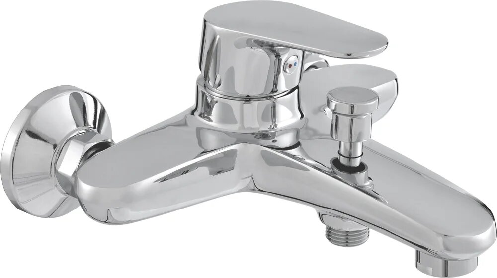 Смеситель для ванны с душем Aquanet Magic AF410-20C настенный, однорычажный, хром, глянцевый, латунный, без лейки, с керамическим картриджем