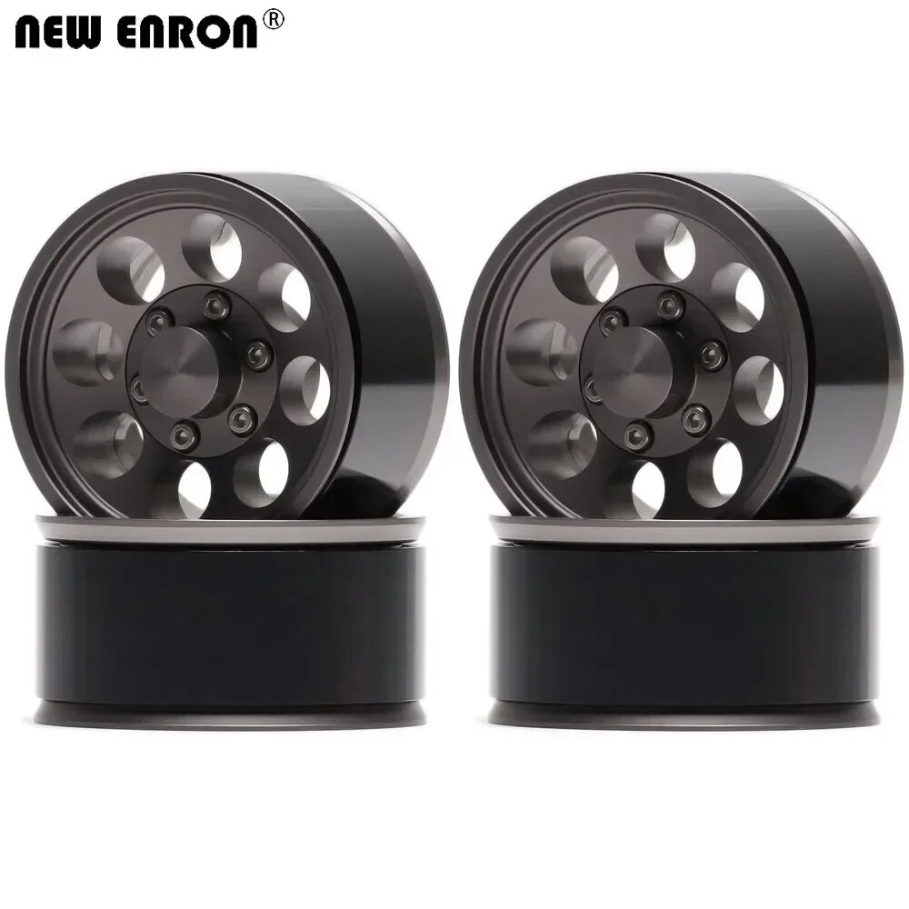 4 шт. металлические колеса Beadlock 1,55 дюйма NEW ENRON для 1/10 RC автомобилей Черный, Gray 4Pcs