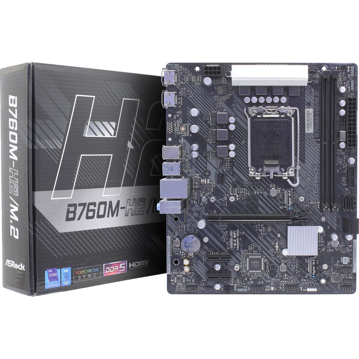 ASRock B760M-H2/M.2 (RTL) LGA1700 B760 PCI-E 2xHDMI 2.5GbLAN SATA MicroATX 2DDR5