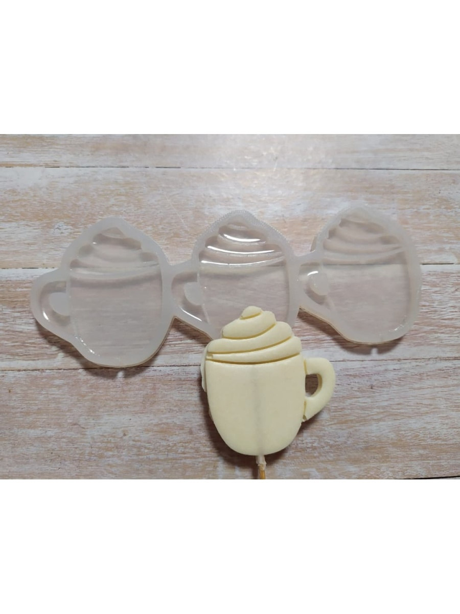 Молд для леденцов кружка 6,5 см 3 ячейки