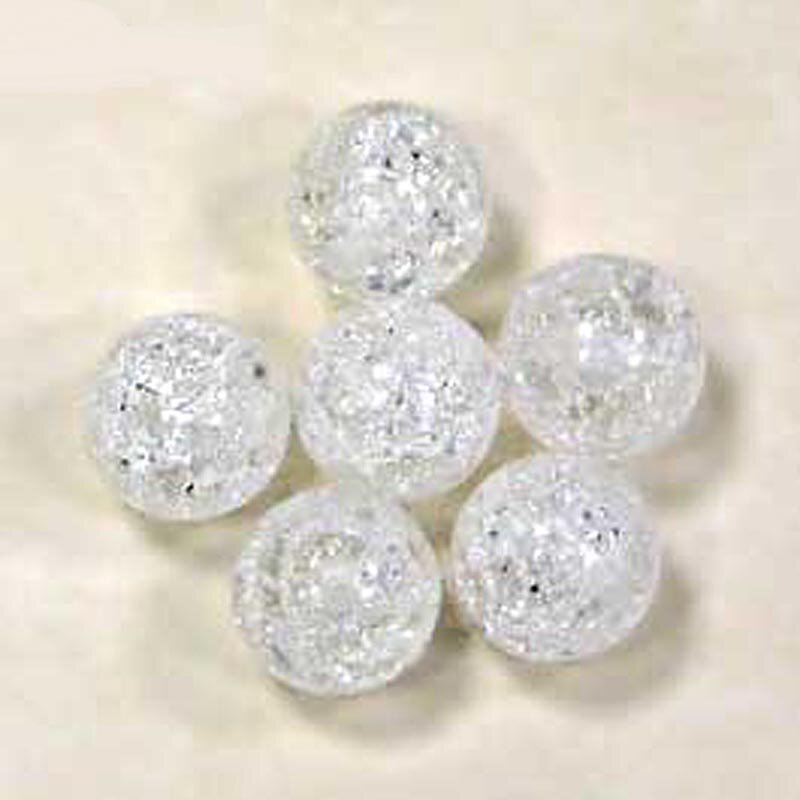 Натуральная бусина Кварц ледяной прозрачный 0003356 шарик 10 мм, цена за 10 шт.