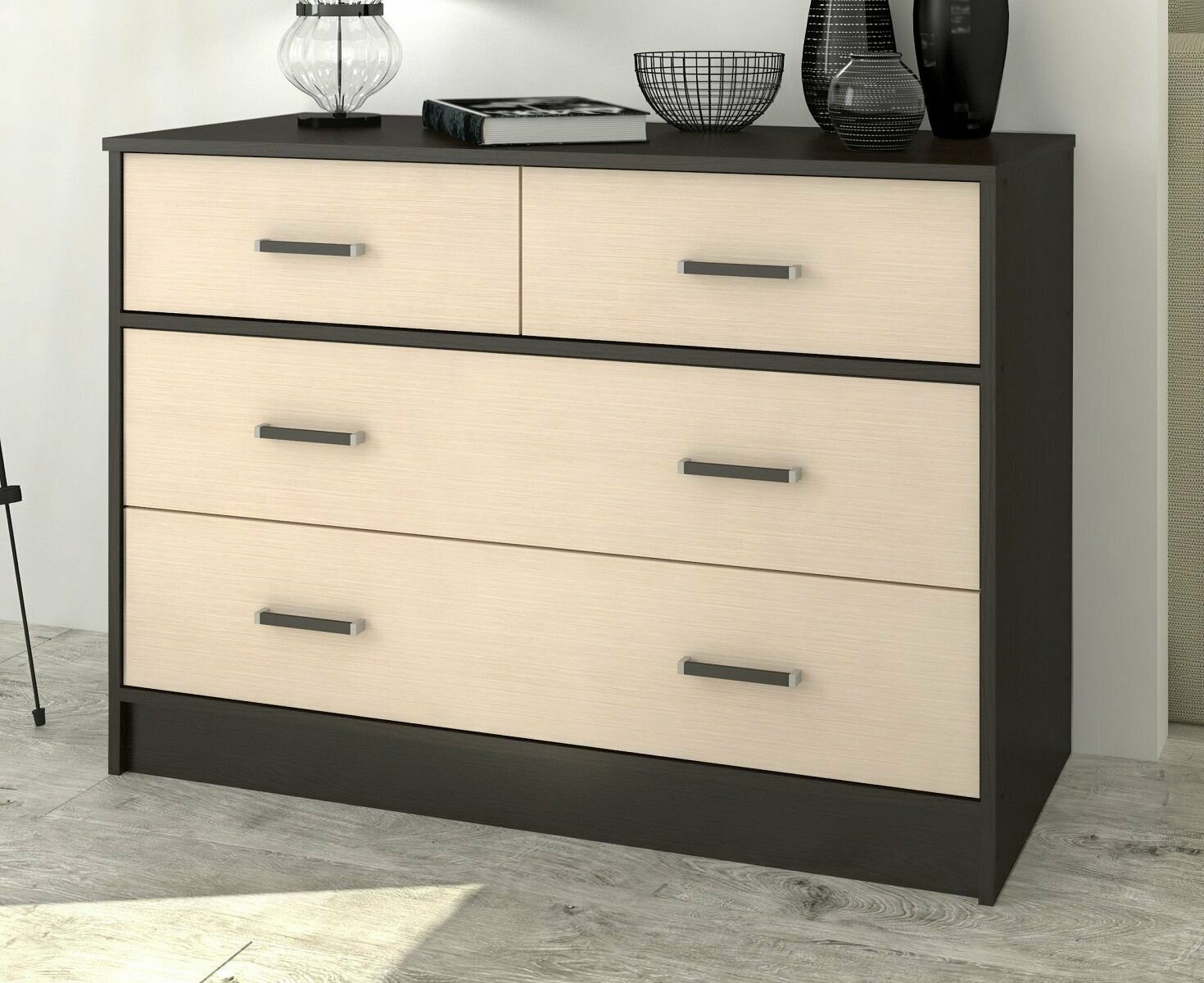 Комод МногоМеб Бонапарт 7 ЛДСП корпус венге цаво, дуб млечный