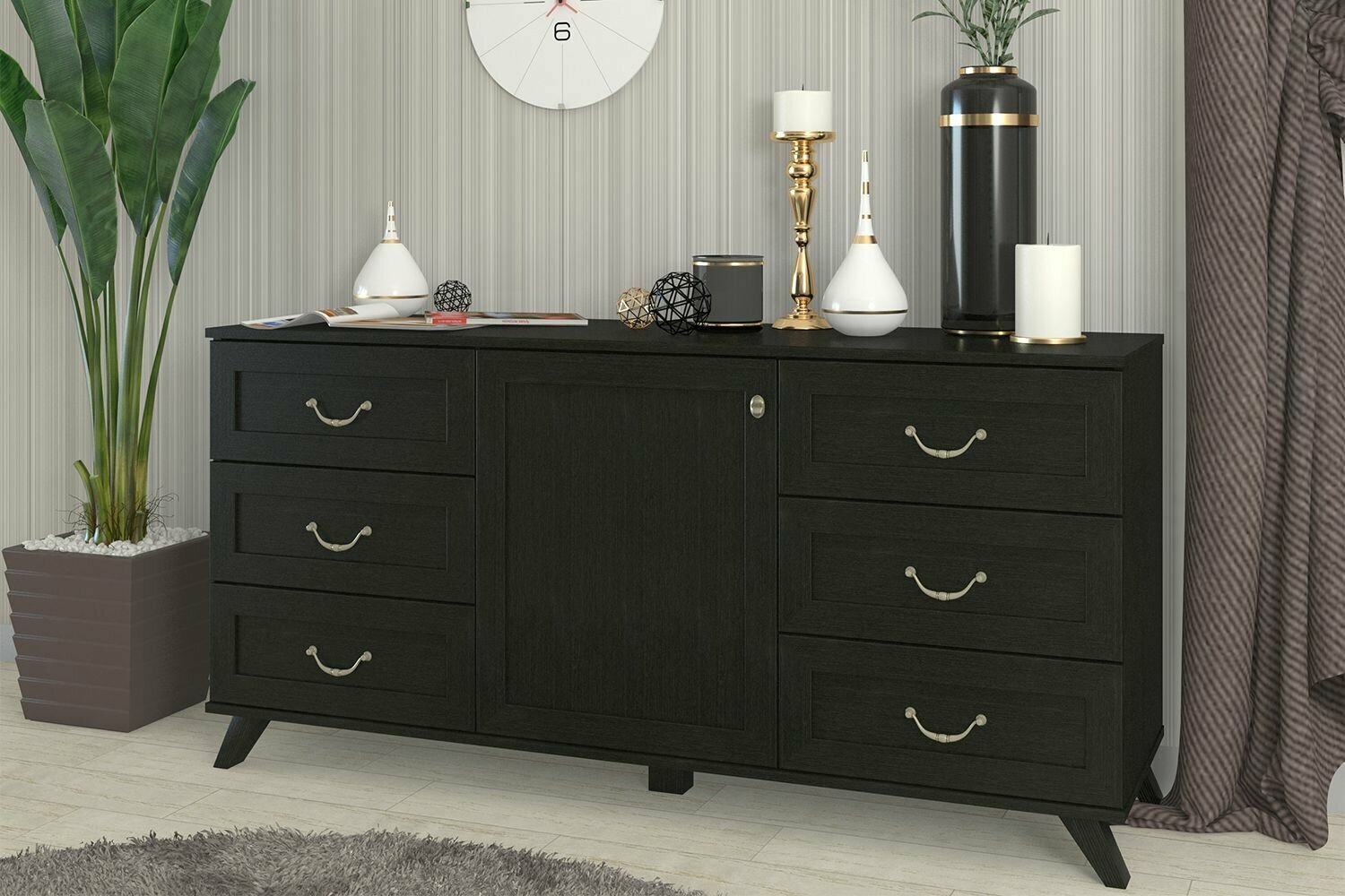 Комод Ренди 11М 150х40х80 венге цаво, рамка квадро МДФ, ножка №1