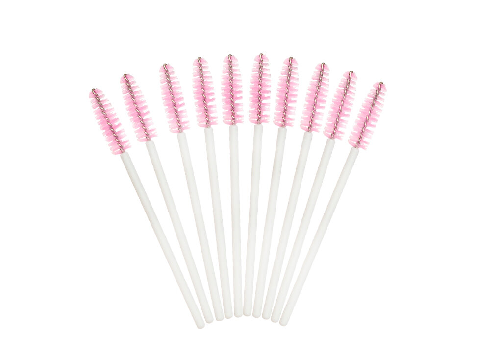 Щеточки упаковка 10 штук (Ворсовые)(Розово-Белые)