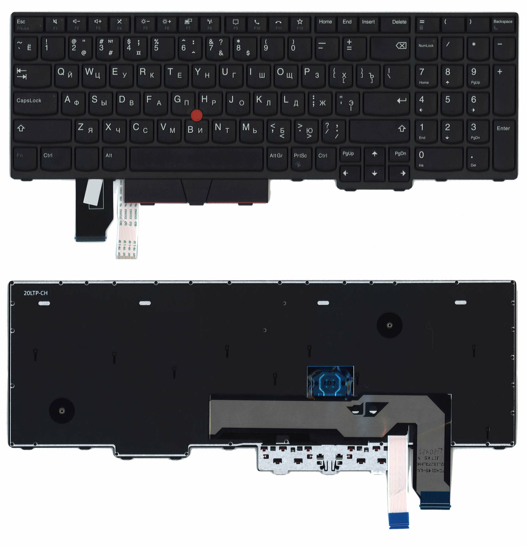 Клавиатура для ноутбука Lenovo ThinkPad P15, T15g черная с трекпойнтом и подсветкой