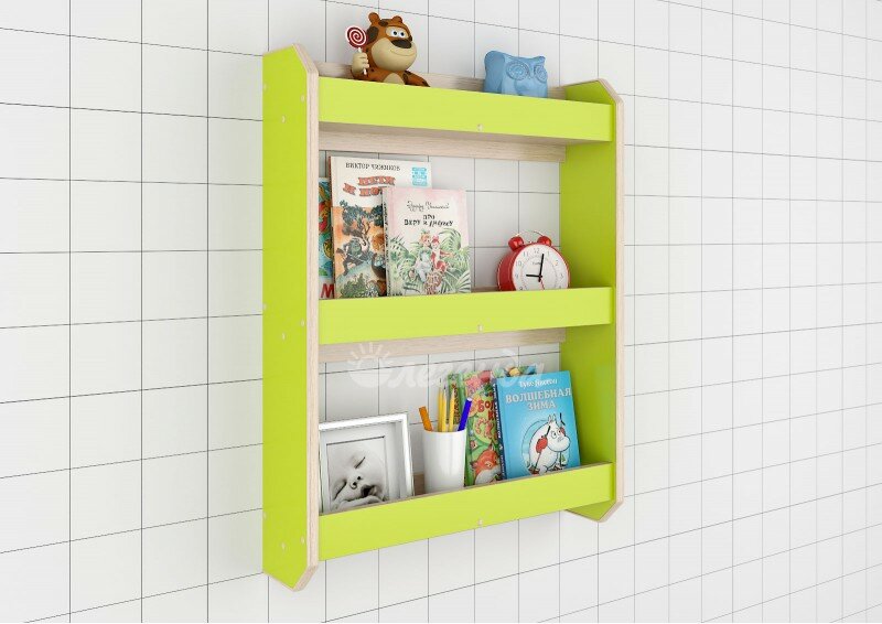 Полка Л-03 Дуб Молочный Лайм