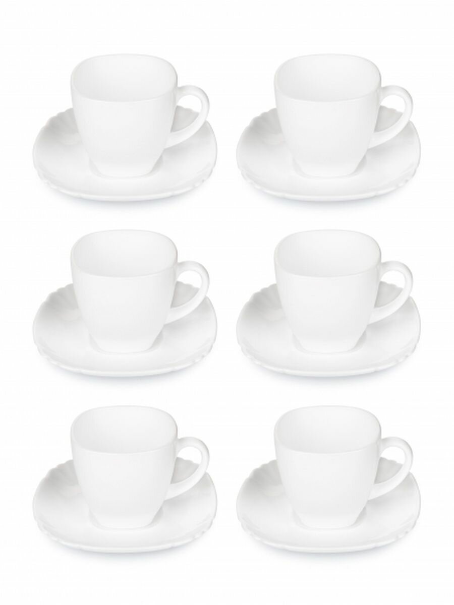 Набор чайный бэйсик белый 12пр 220мл